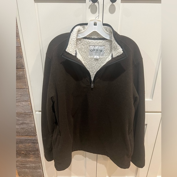 Orvis | Shirts | Orvis Mens Brown And Black Fleece Lined Collarless 34 ...